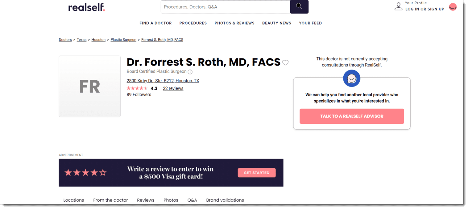 Meet Dr. Forrest Roth of Dr. Roth Plastic Surgery in Houston, Texas ...