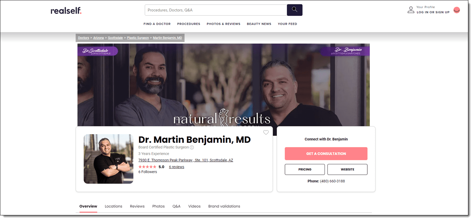 Meet Dr. Martin Benjamin of Natural Results Plastic Surgery in Phoenix ...