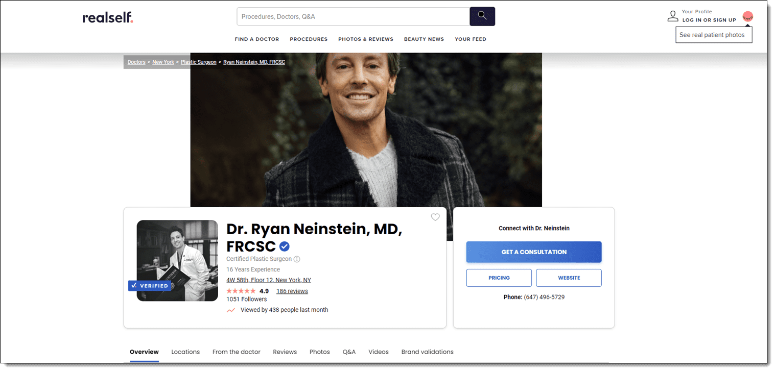 Meet Dr. Ryan Neinstein of Neinstein Plastic Surgery in New York, New ...