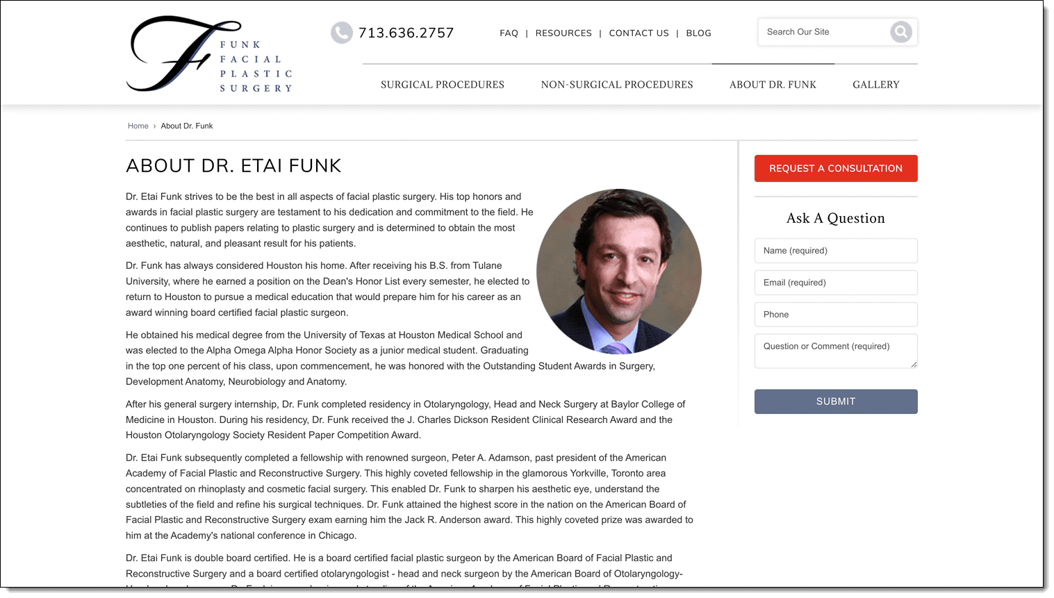 Meet Dr. Etai Funk of Funk Facial Plastic Surgery in Houston, Texas ...