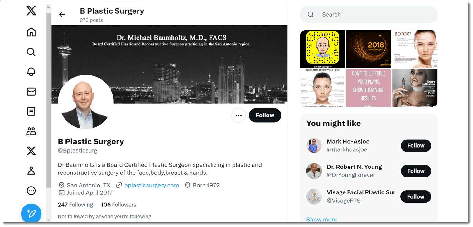 Meet Dr. Michael Baumholtz of Baumholtz Plastic Surgery in San Antonio, Texas - Doctor Marketing ...