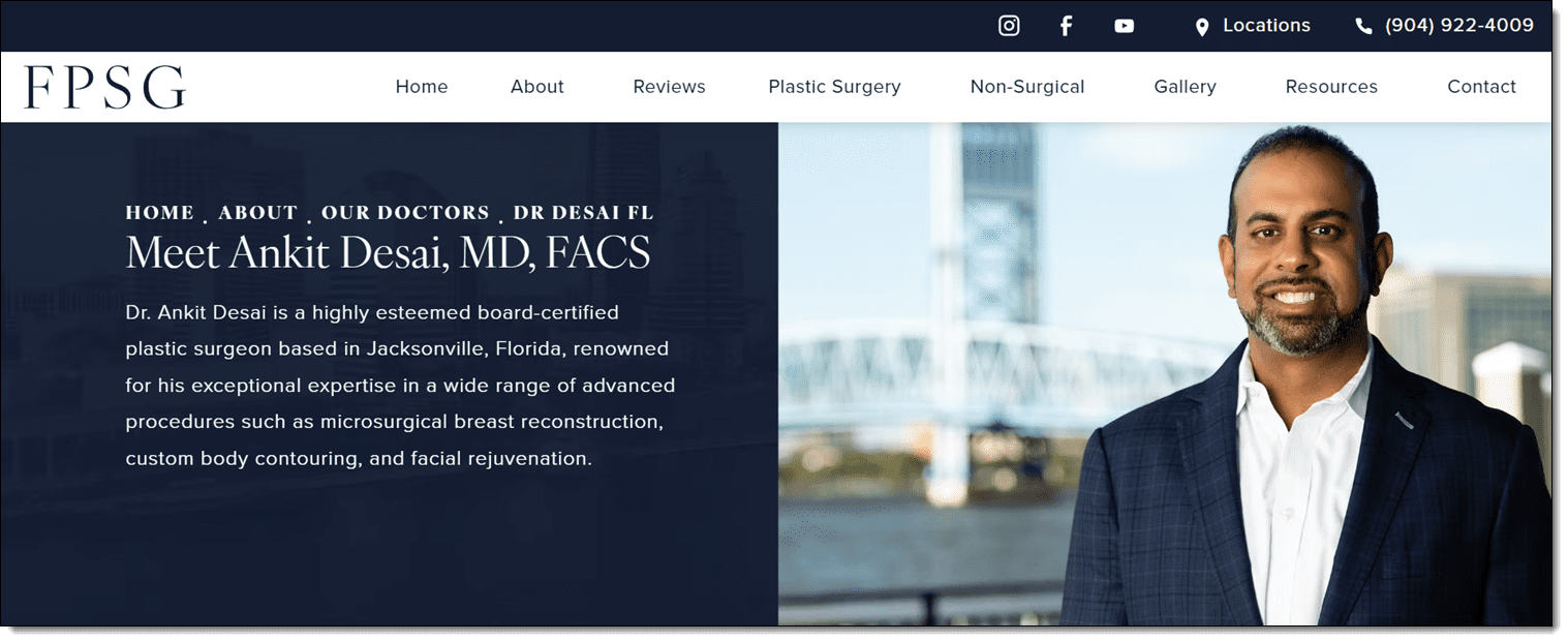Meet Dr. Ankit Desai of Florida Plastic Surgery Group in Jacksonville ...