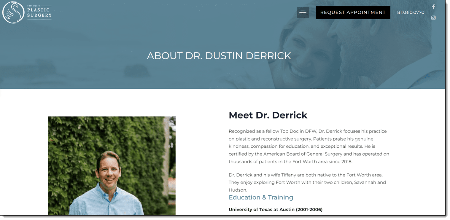Meet Dr. Dustin Derrick of Fort Worth Plastic Surgery & MedSpa in Fort Worth, Texas - Doctor ...