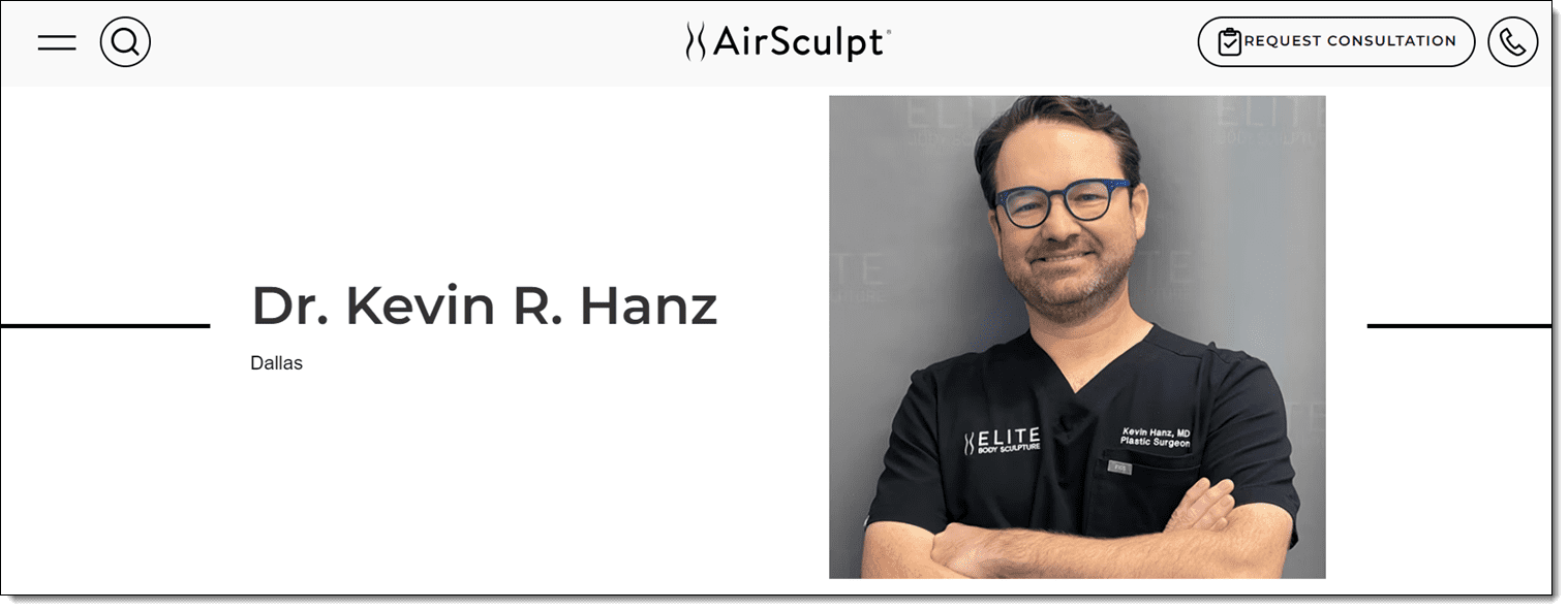 Meet Dr. Kevin Hanz of AirSculpt in Dallas, Texas - Doctor Marketing, MD™