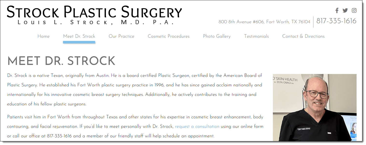 Meet Dr. Louis Strock of Strock Plastic Surgery in Fort Worth, Texas ...