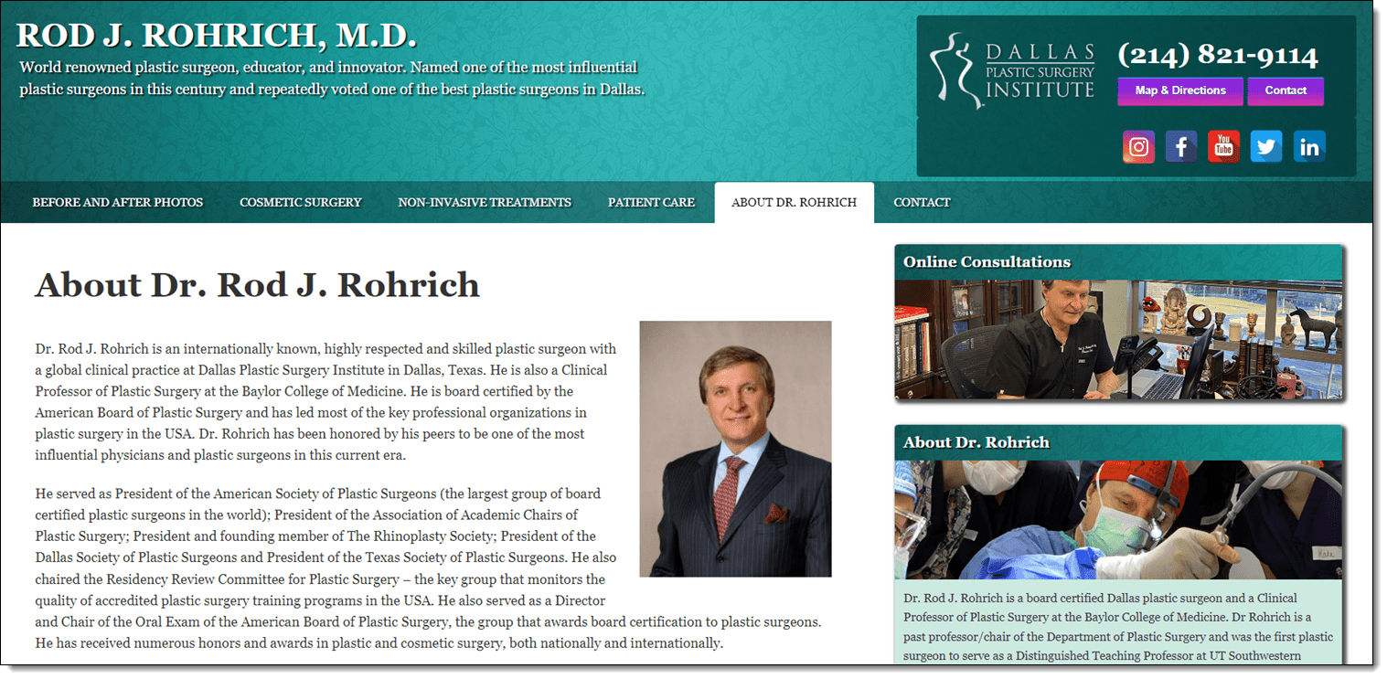 Meet Dr. Rod J. Rohrich of Dallas Plastic Surgery Institute in Dallas ...