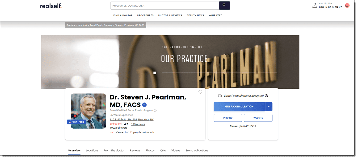 Meet Dr. Steven Pearlman of Pearlman Aesthetic Surgery in New York, New ...