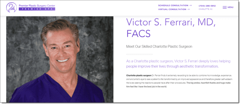 Meet Dr. Victor Ferrari of Premier Plastic Surgery Center in Charlotte ...
