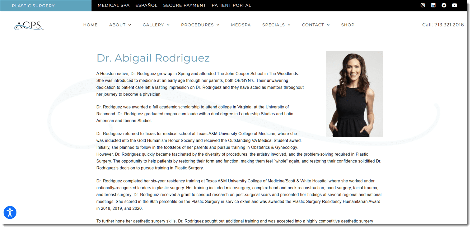 Meet Dr. Abigail Rodriguez of Aesthetic Center for Plastic Surgery in ...