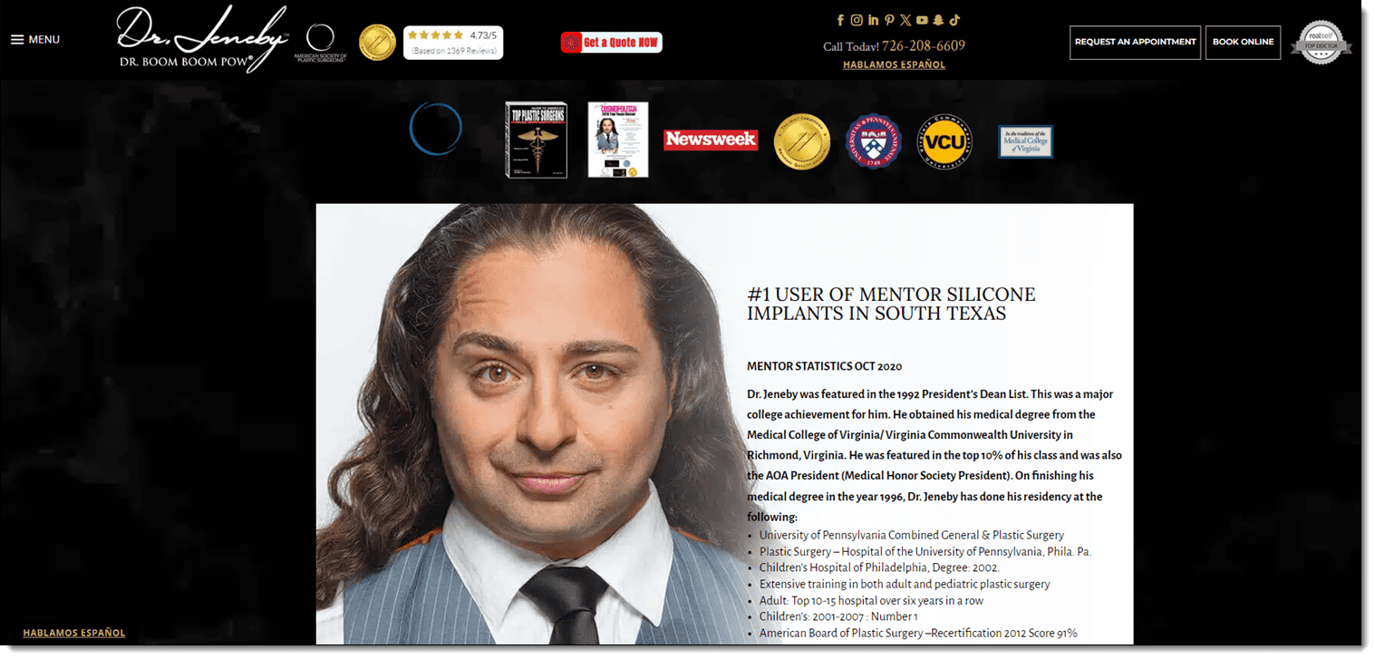 Meet Dr. Thomas T. Jeneby of Plastic and Cosmetic Center of South Texas ...